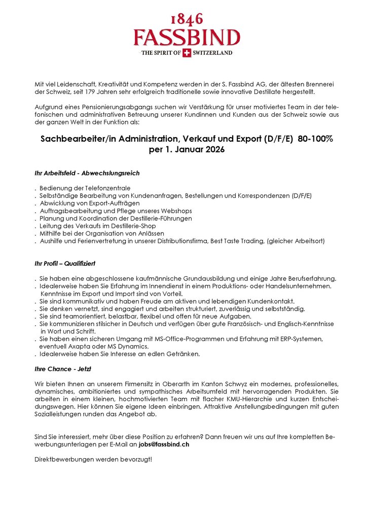 Home :: S. Fassbind AG Oberarth